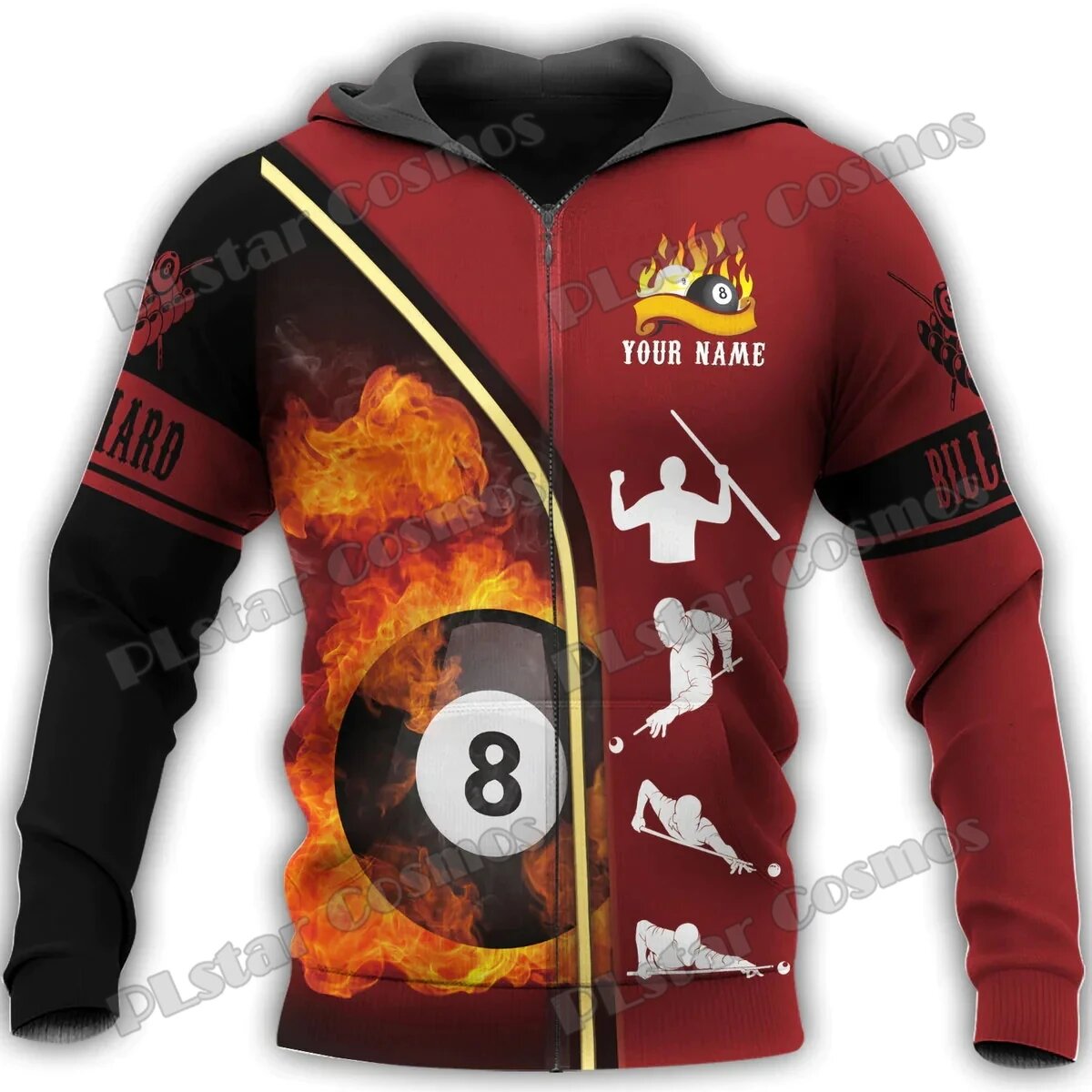 Мужская толстовка с 8-ком, 3D принт, XXXL, zip Hoodie