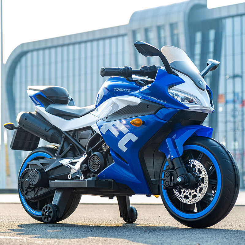 Детский электрический мотоцикл для мальчиков и девочек, игрушечная машина с перезаряжаемой батареей, двухколесный мотор, управление через Bluetooth