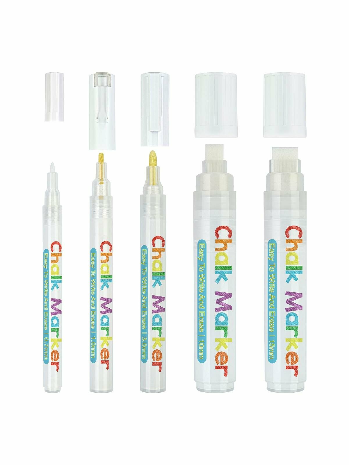 5 шт. Беспыльный меловой маркер, белый жидкий меловой маркер для оконного стекла