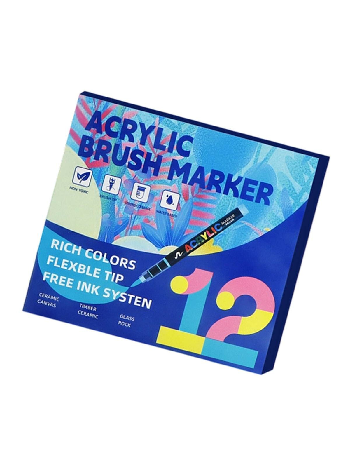 12-цветной жидкий акриловый маркер для ведения журнала скрапбукинга, раскрашивающий рисунок