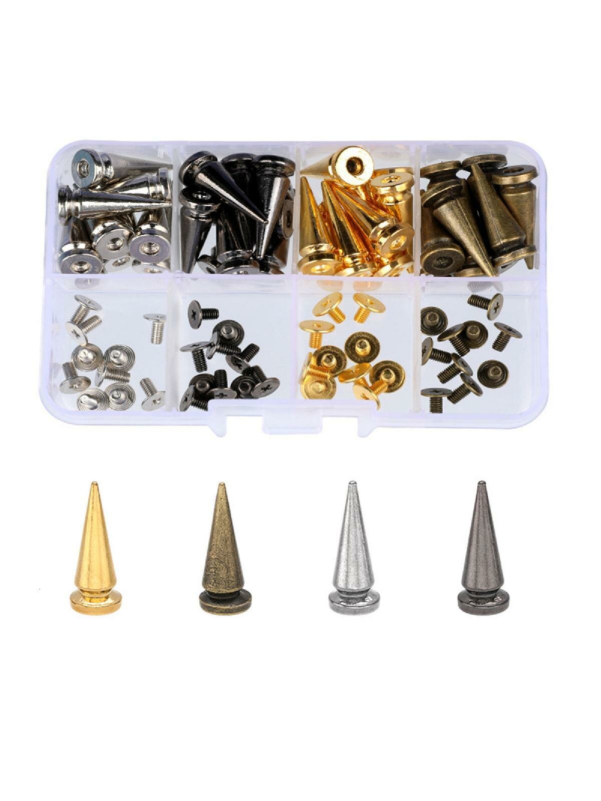 Кнопки-заклепки для кожи 6–10 мм, металлические, двойная шляпка, Набор 2