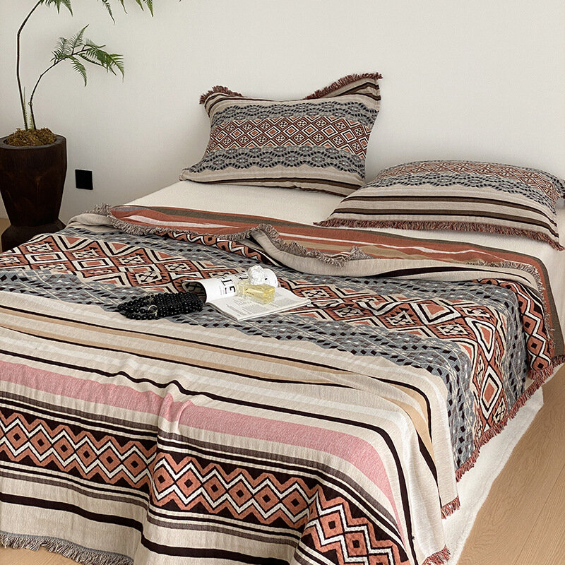 2026 Новейшее Полотно из 100% Хлопка Одеяло для Дня Сна Офисное Платно Одеяло Чистый Хлопок Одеяло для Взрослых Покрывало для Дивана Одеяло для Путешествий Маленькое Одеяло Банное Полотенце