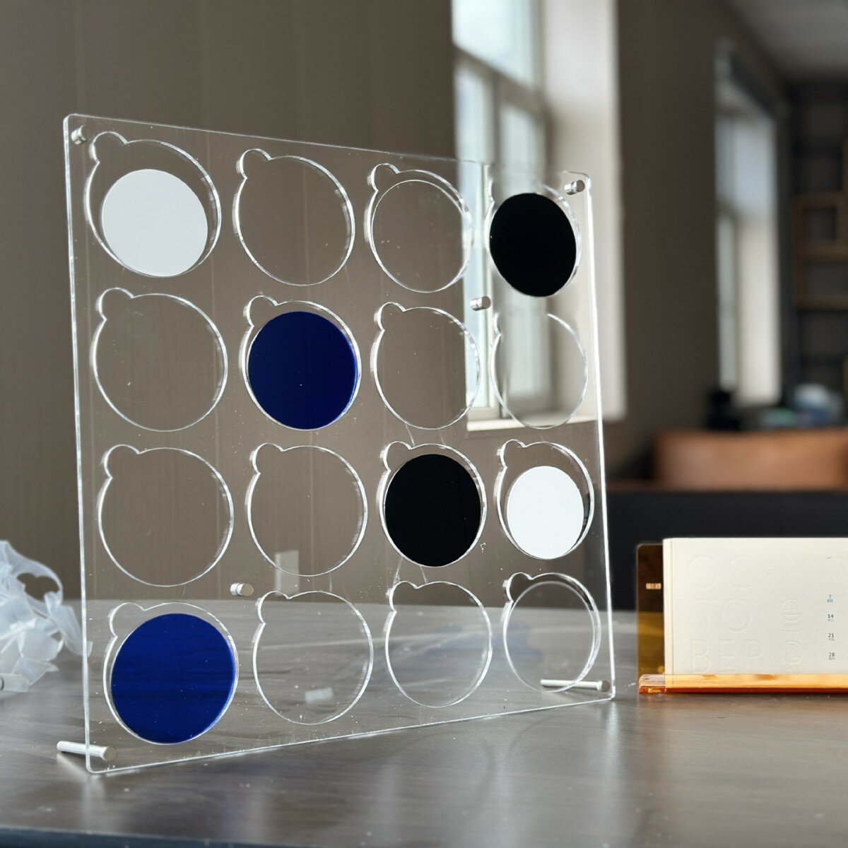 Стойка для солнцезащитных очков и очков из акрила, прозрачные линзы, реквизит для демонстрации, зеркало для хранения линз, коробка для демонстрации