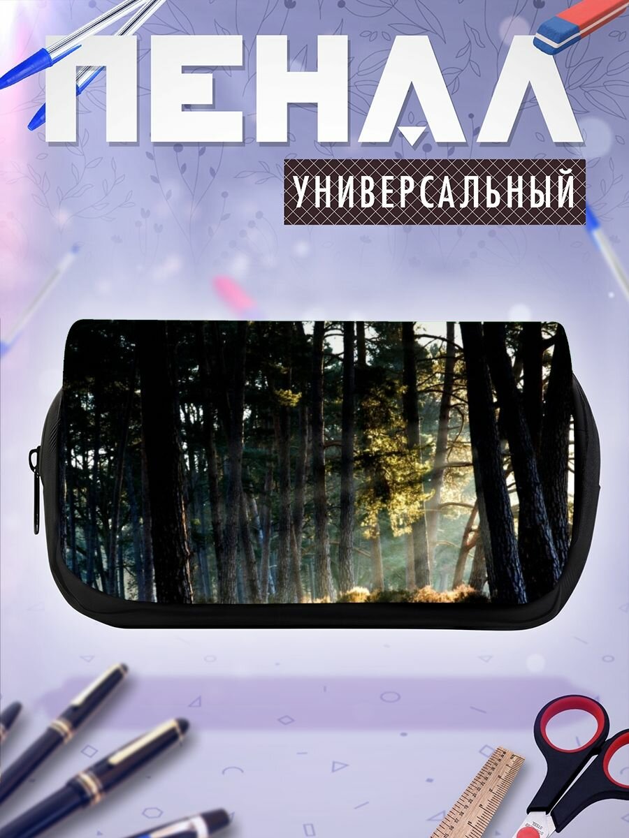 Школьный пенал лесистая местность лес
