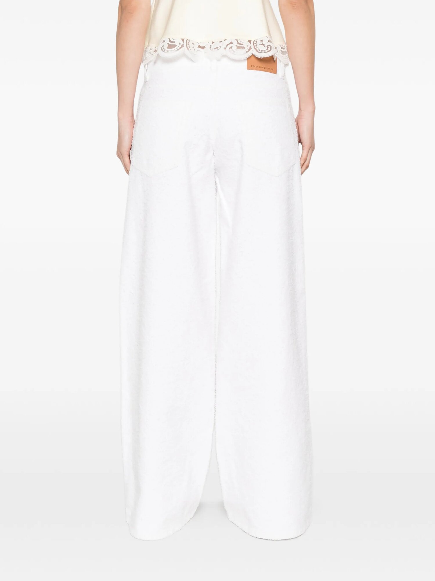Джинсы широкие Stella McCartney Wide-leg jeans, размер 40, бежевый/белый — фото 1
