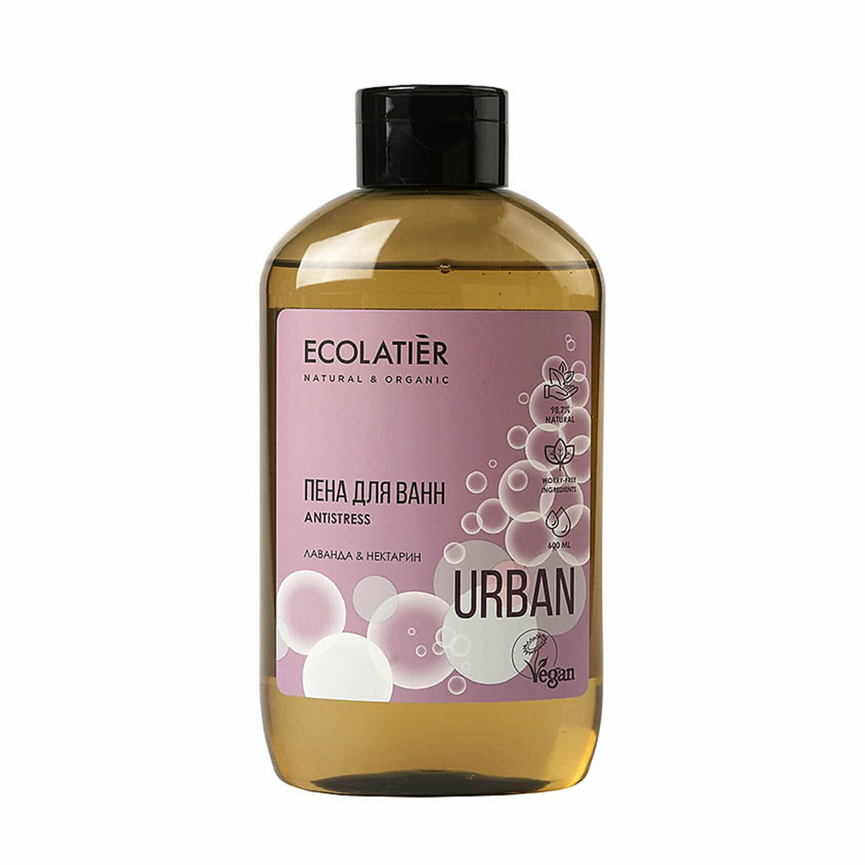 Пена для ванн Ecolatier Urban Антистресс, лаванда и нектарин, 600 мл
