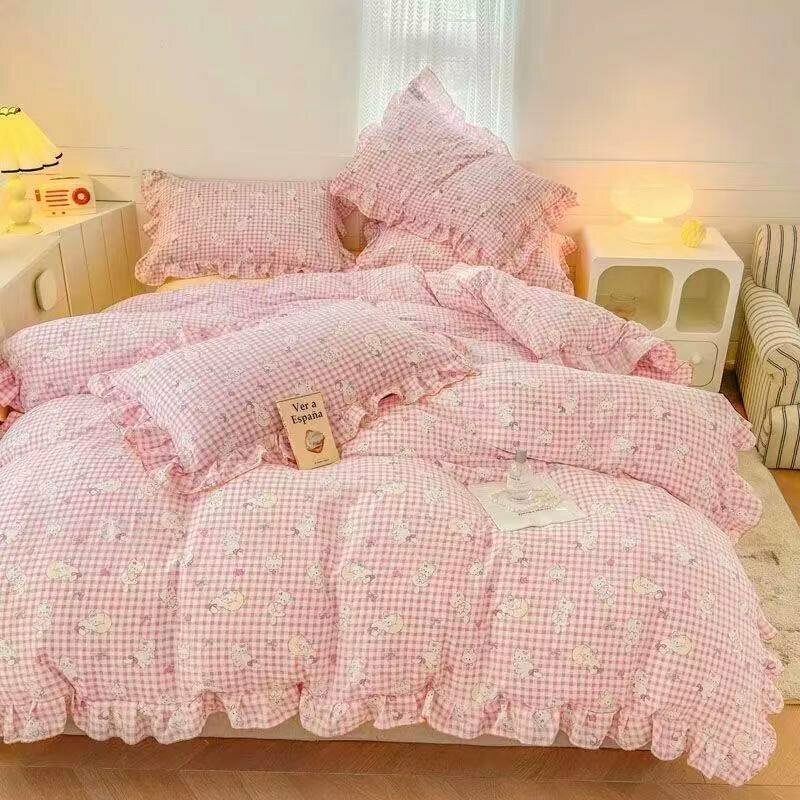 Комплект постельного белья из хлопка Princess Style 4 шт, 150x200cm ，розовый2