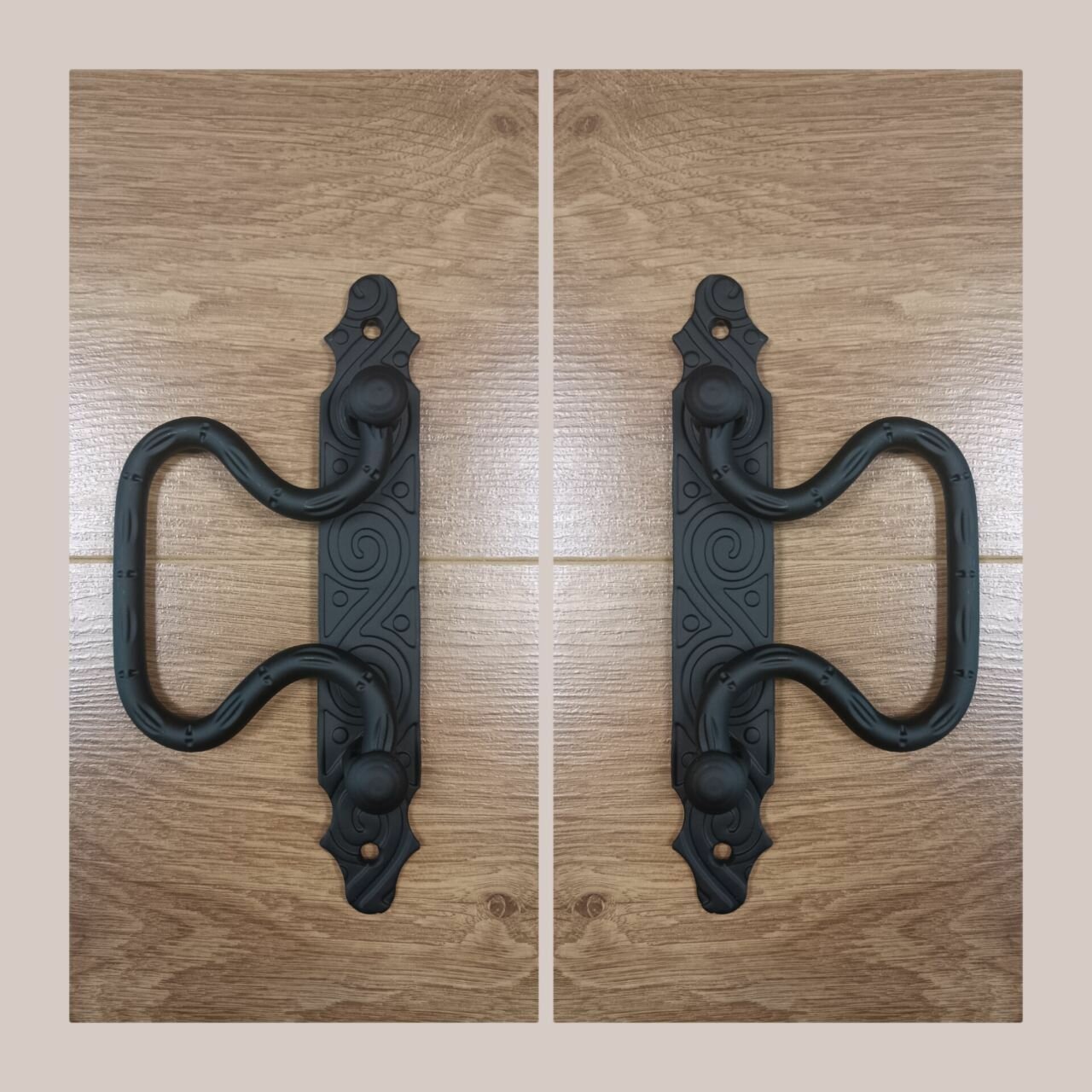 Ручка-скоба откидная (185) мод.2 - 2 шт /кованая/ серия ярославль (черный)