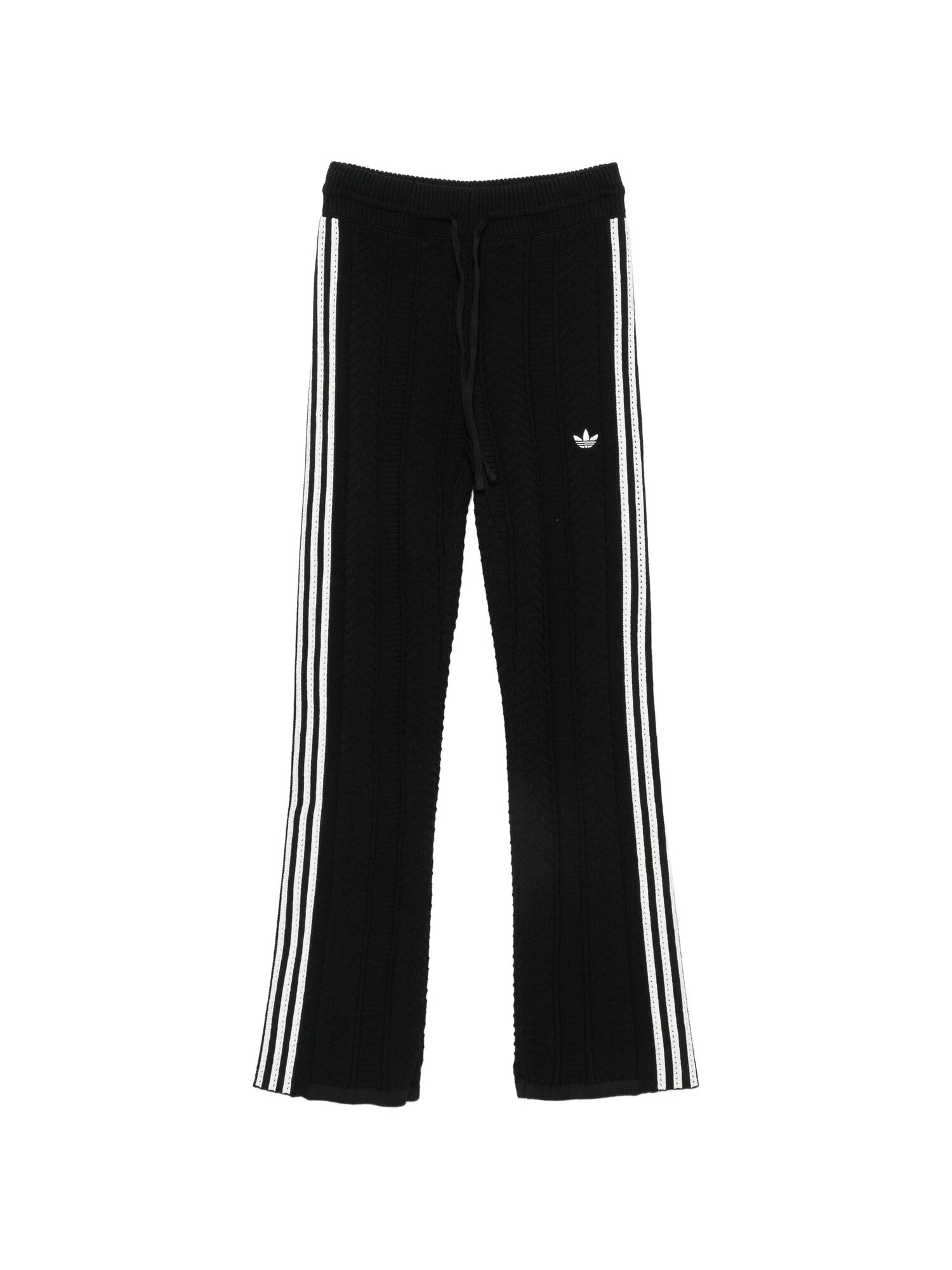 Брюки adidas Cable-knit side-stripe track pants, размер 8 UK, black