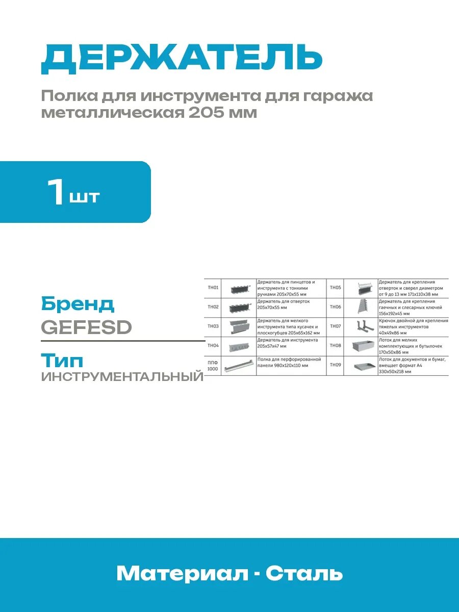 Органайзер для инструментов в мастерскую стальной настенный