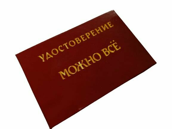 Шуточное удостоверение "Можно всё"