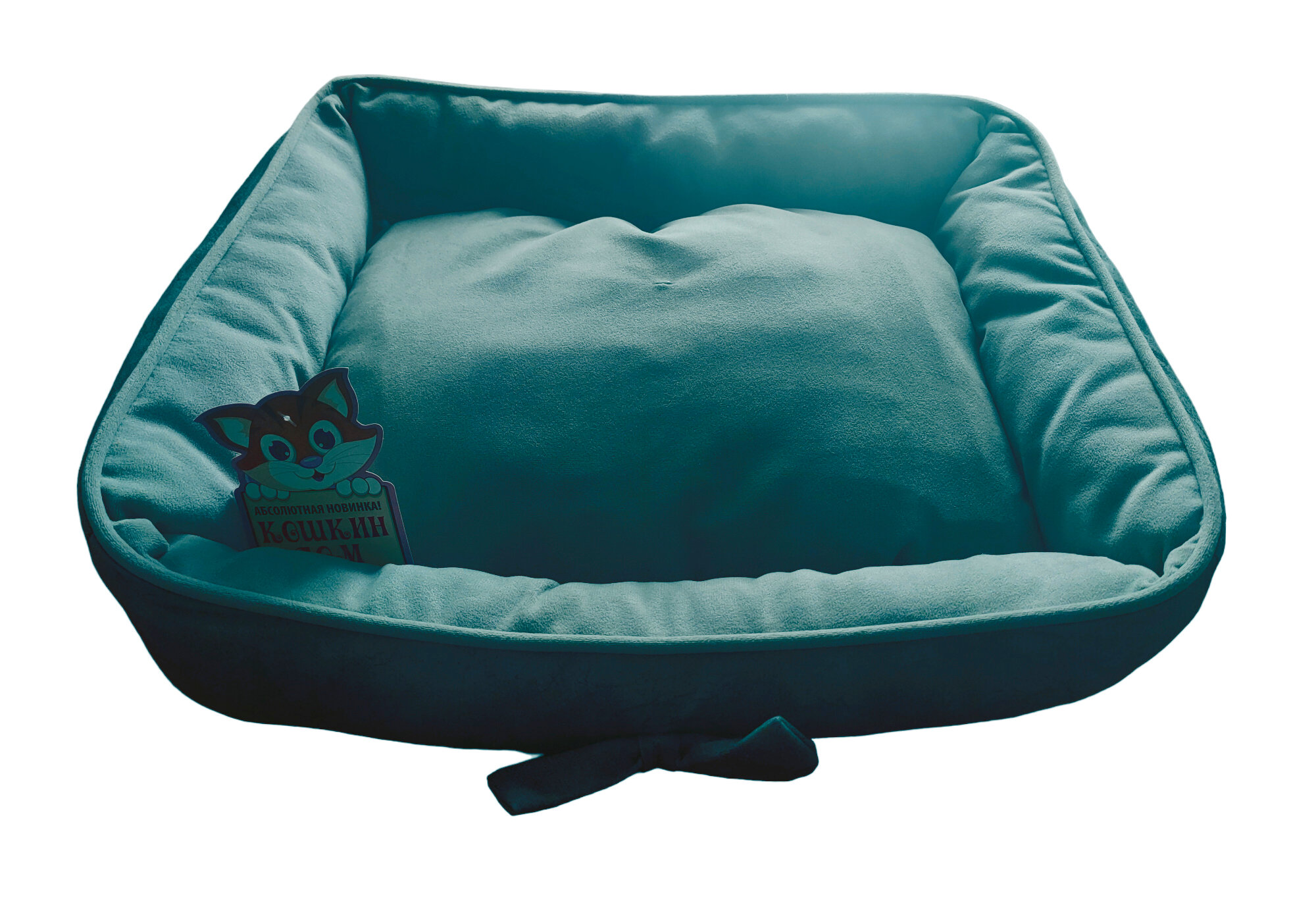Лежанка для кошек с подогревом Кошкин дом 500*440*120 мм морская волна