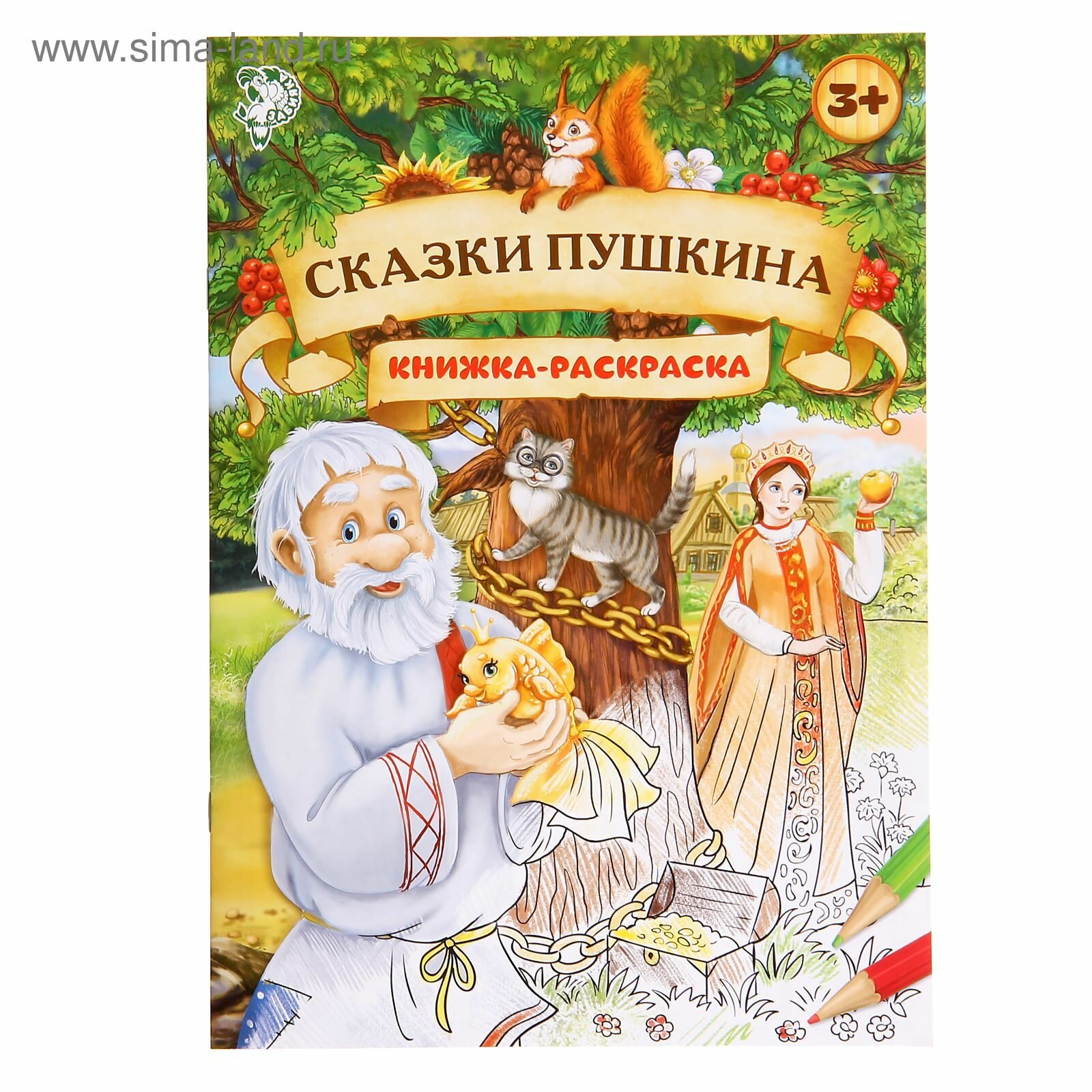 Раскраска детская «Сказки Пушкина», 16 стр, формат А4