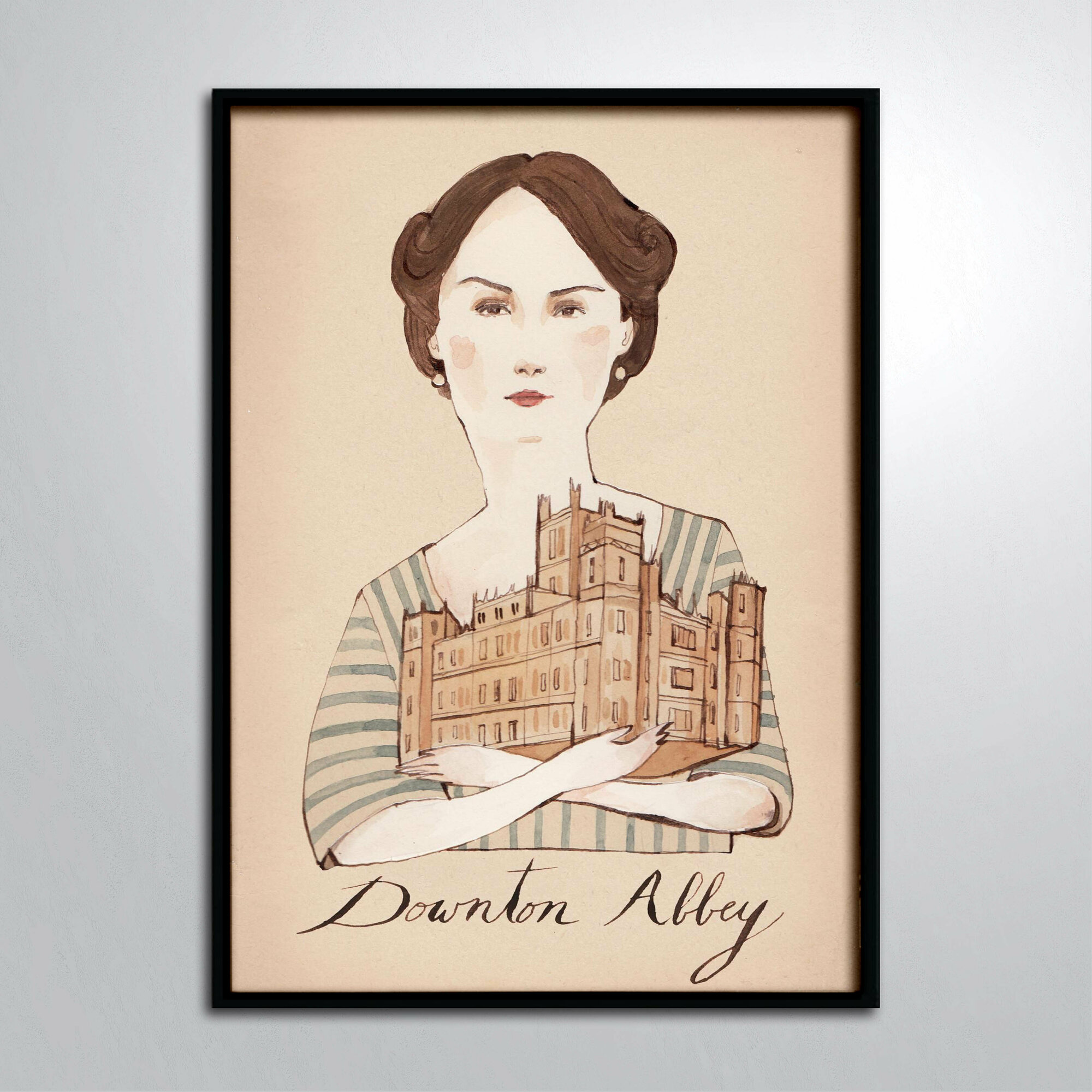 Постер в раме/Аббатство Даунтон Акварель Downton Abbey