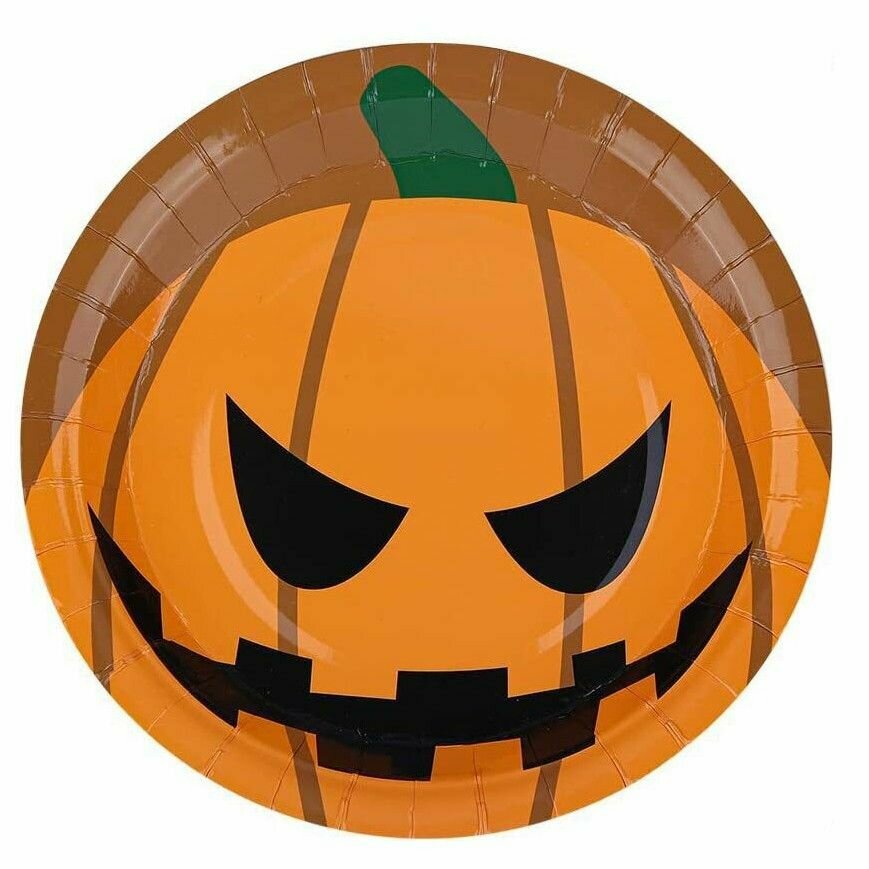 Тарелки HALLOWEEN Тыква, 6 шт, 18 см Хэллоуин вечеринка