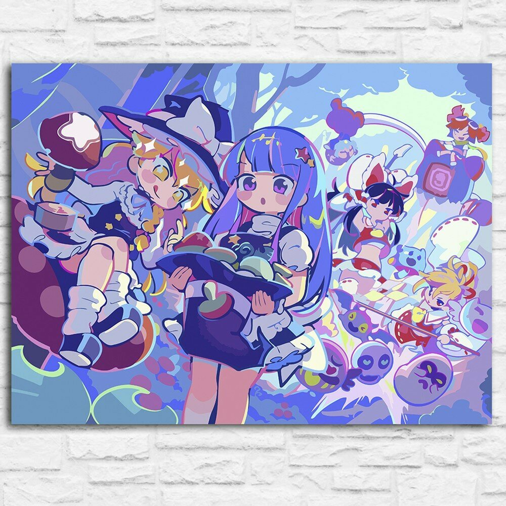 Картина по номерам на холсте игры muse dash (рейму, мику, Rin, Marija, Yume, Ola, Buro) - 14572 30х40