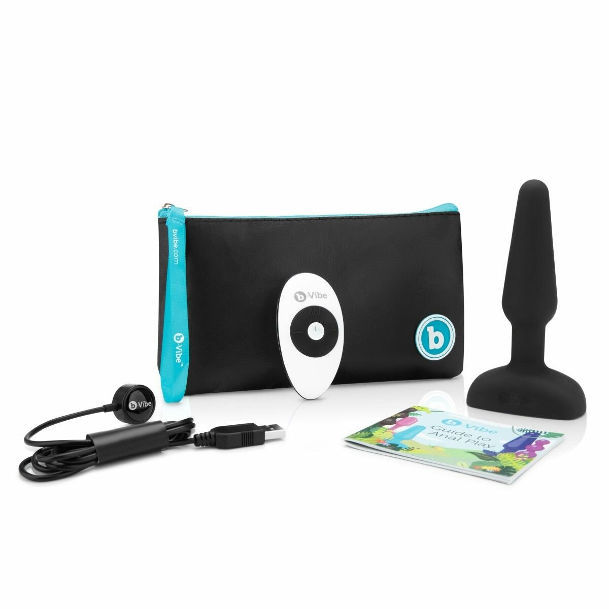 Анальная премиум-пробка с 3 моторами B-Vibe Trio Plug Black