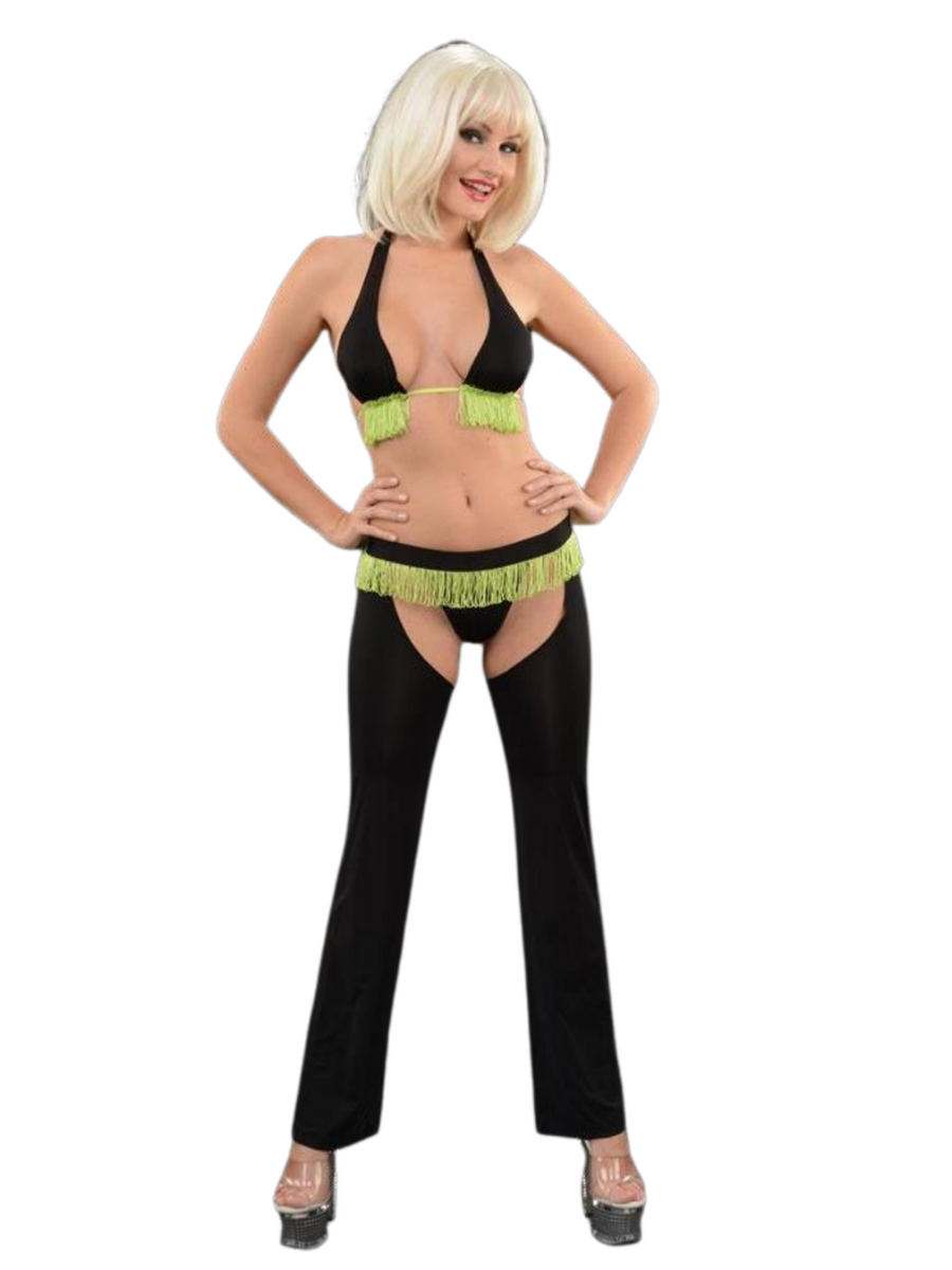 Женский костюм "ковбой" 3 в 1: брюки, стринги, бюстгальтер черный LaBlinque LB2081 S/M (40-42)