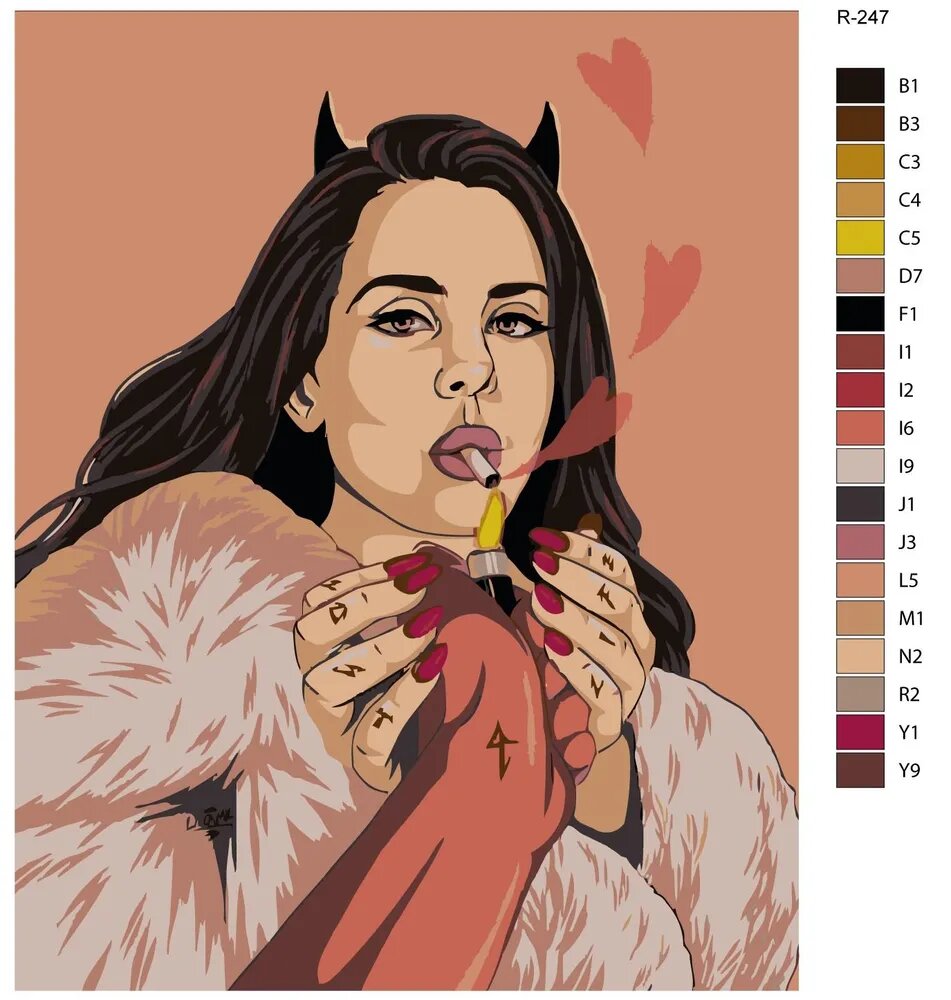 Картина по номерам R-247 "Lana del Rey" 70x90 см