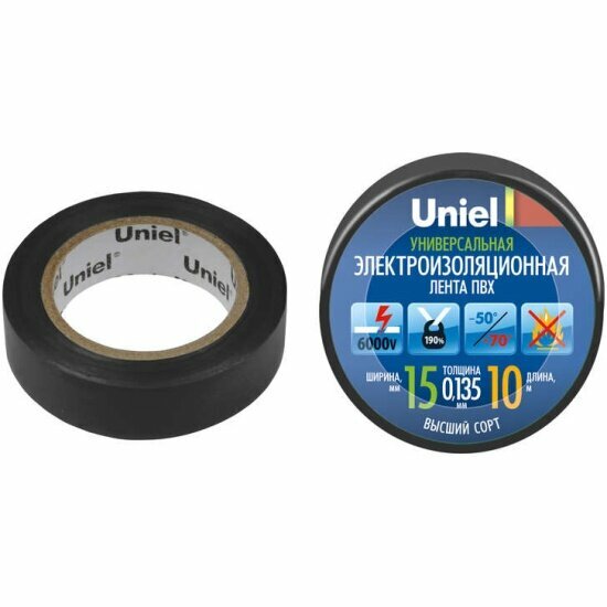 Изоляционная лента Uniel UIT-135P 10/15/01 BLK