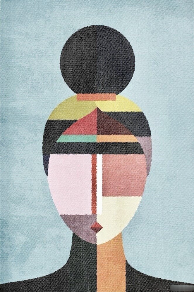 Картина маслом на холсте абстракция Девушка 60х50 см