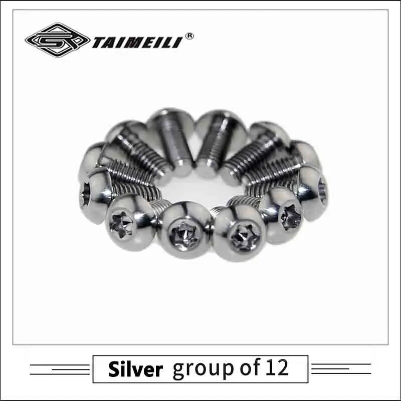 12 шт. титановые болты M5*10 мм TAIMEILI для тормозного диска велосипеда серебристый