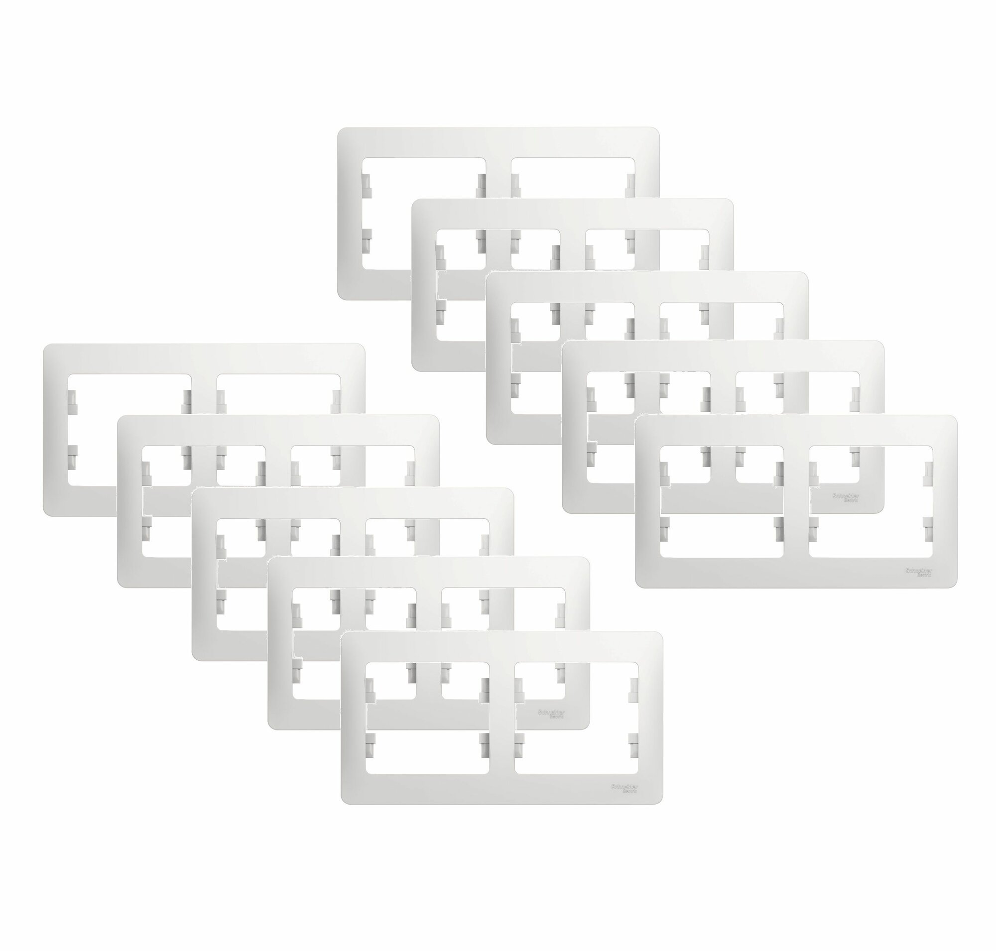 Рамка 2 поста Schneider Electric GLOSSA, белый GSL000102 10 штук
