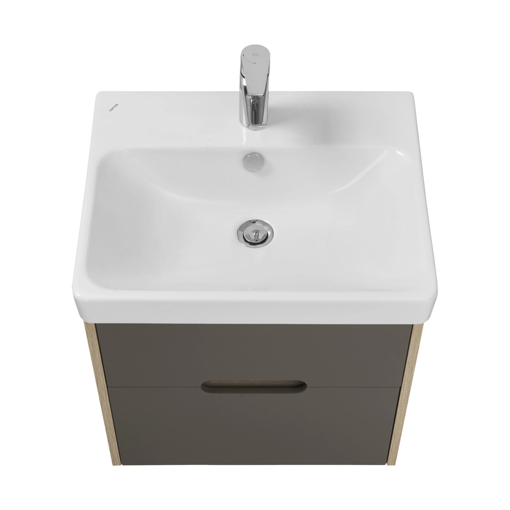 Тумба под раковину AQUATON Оливия 55 грей, дуб ойстер 1A254201OLUG0