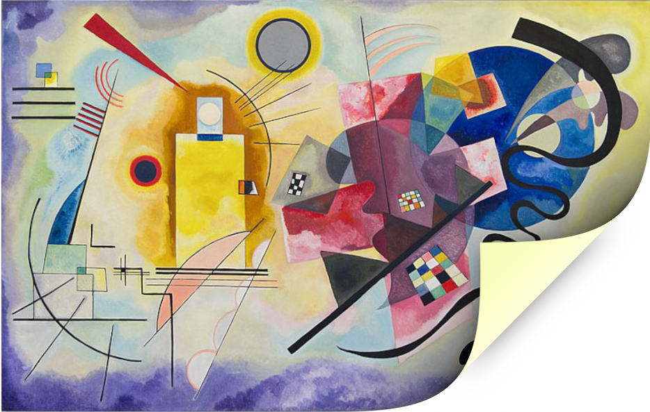 "Желто-красно-синий", Кандинский Василий Васильевич, картина (репродукция) (75х48 см / без подрамника)