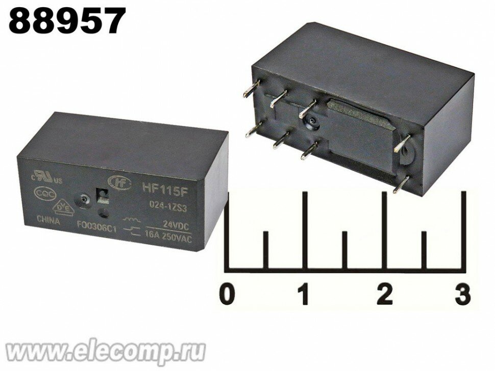 Реле =24V 16A/250V HF115F (S1827)