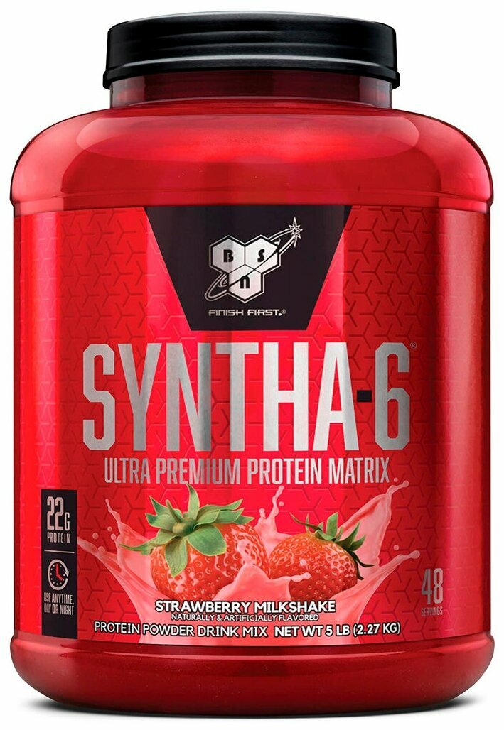 Протеин BSN Syntha-6, 2270 гр, клубничный коктейль