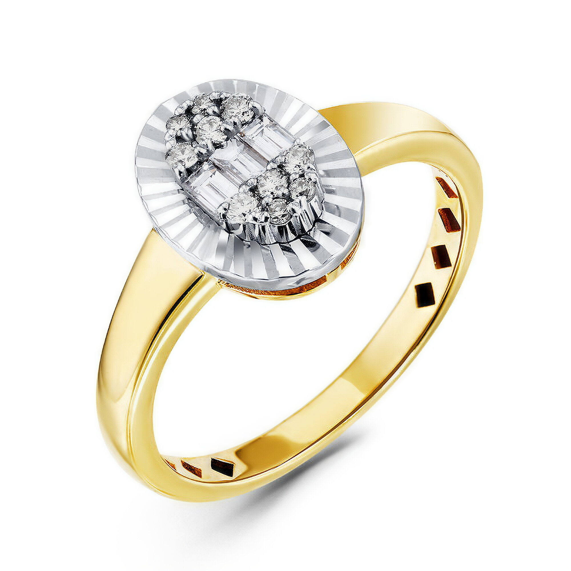 Кольцо, желтое золото, 585 проба, бриллиант