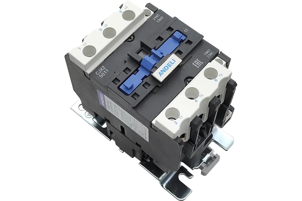 ANDELI CJX2-5011 Контактор 50A 220В AC3 1NO+1NC 50Гц ADL08-012 для управления цепями