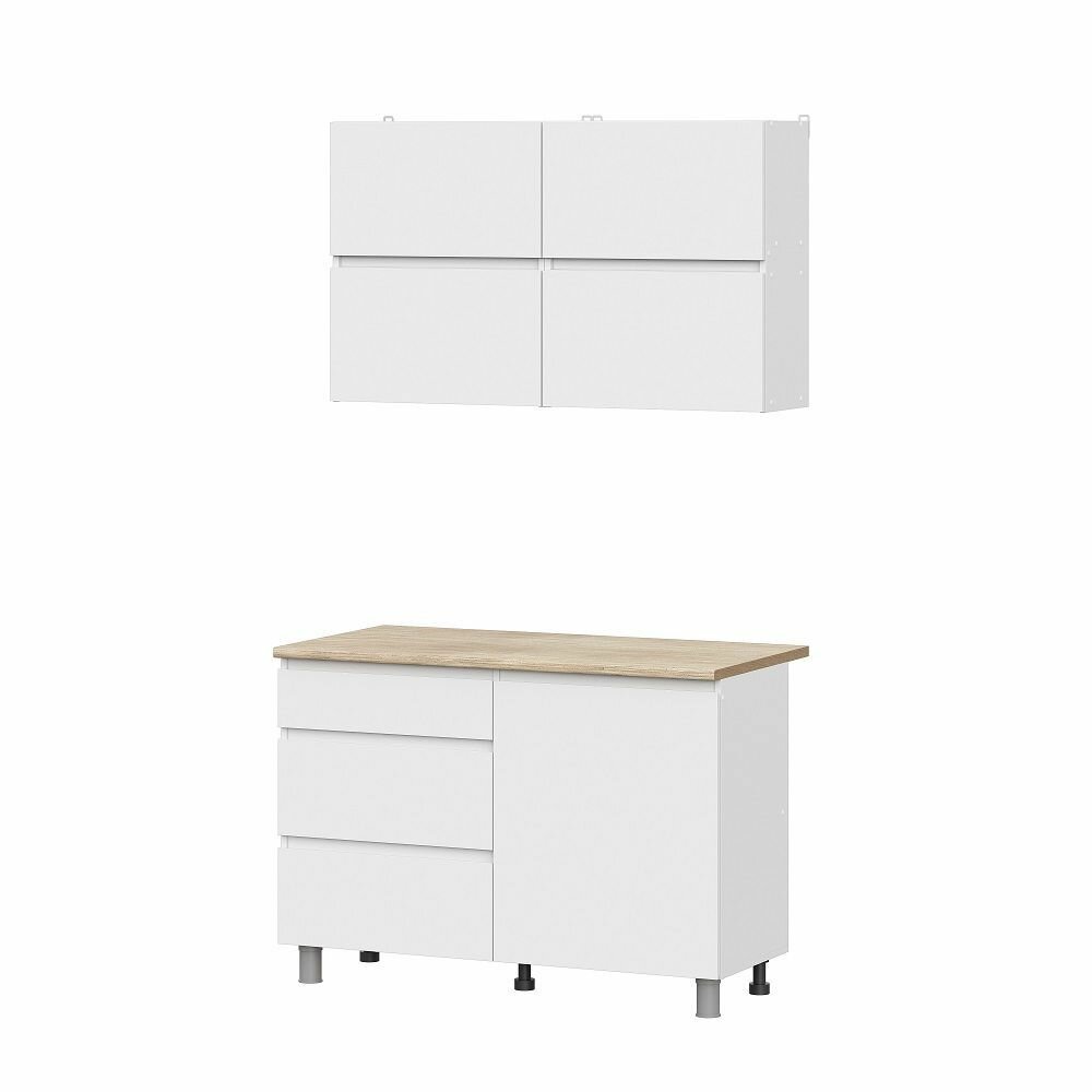 Готовая кухня Токио 1.2 м, белая