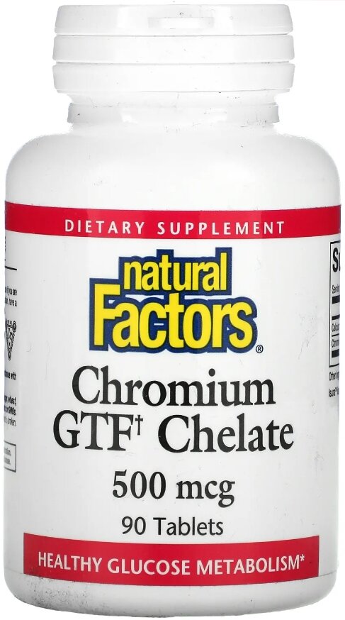 Natural Factors Chromium GTF Chelate 500 mcg 90 tablets (хелатный хром)