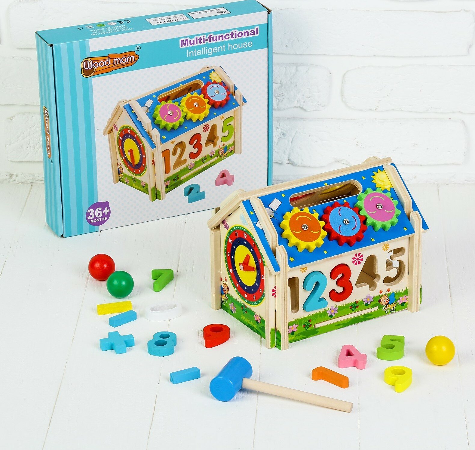 Бизиборд Лесная мастерская "Домик с шестеренками", дерево, от 3 до 5 лет