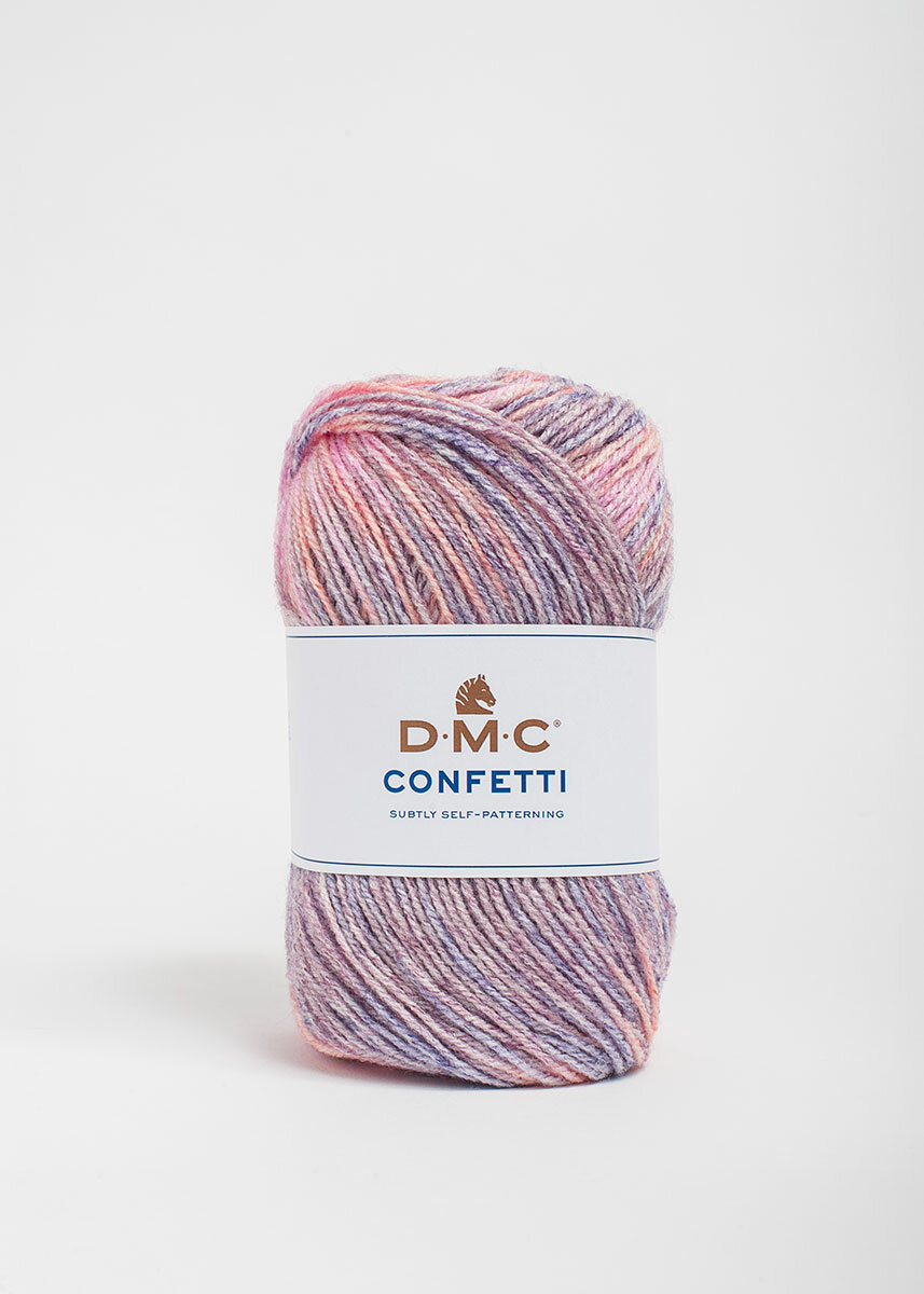 Пряжа "DMC" 8147 Confetti 80% акрил, 20% шерсть 100 г 355 м 552 розово-серый