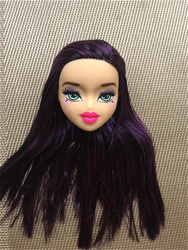 Кукольная голова с шарнирным телом, пластик Сиреневый, 11