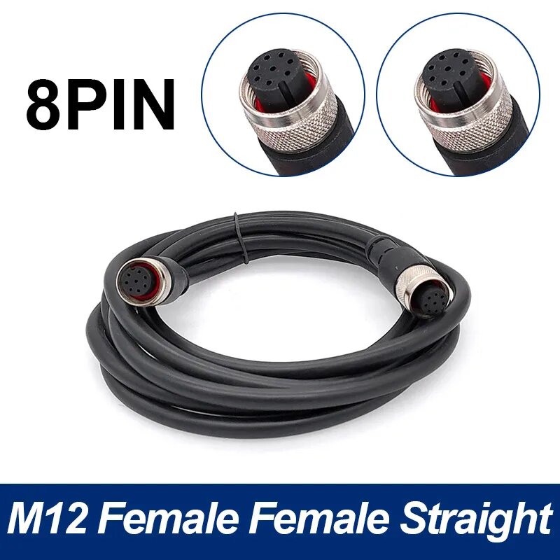 CNMAWAY M12 разъем датчика кабель двойная головка 2 м водонепроницаемый 4/5/8 пин Straight F to F 8p