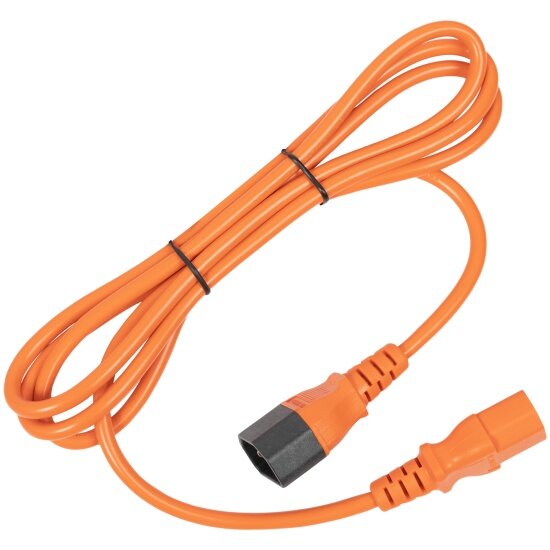 Кабель питания Filum FL-PC-C13/C14-C1-1.8-OR ПВС-АП 3x1.0 С13 - C14, 220/250В, 10А, оранжевый, 1.8м
