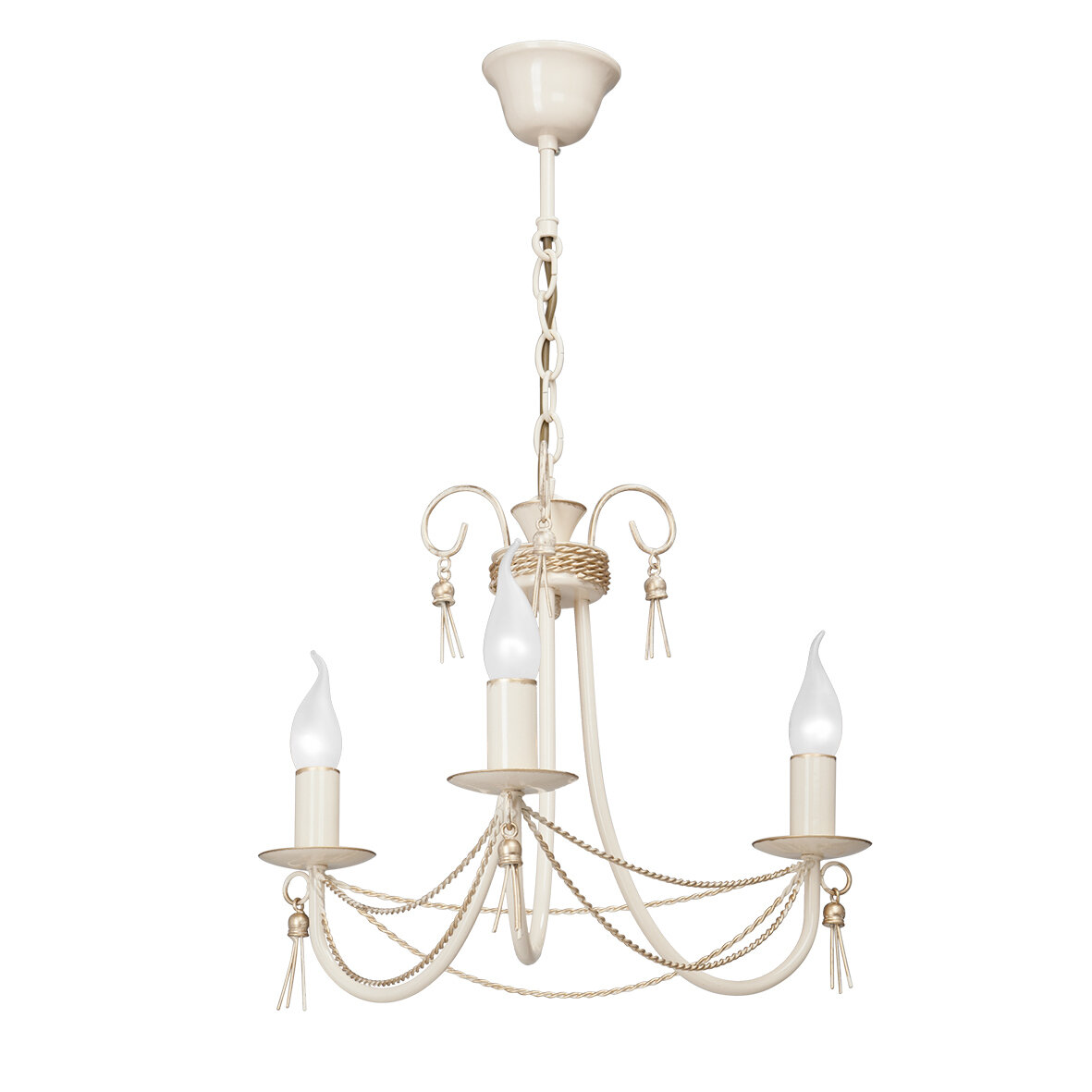 Люстра подвесная Vitaluce V1080/3 , 3 лампы 9м2, Е14, 40Вт, цвет бежевый с золотом.