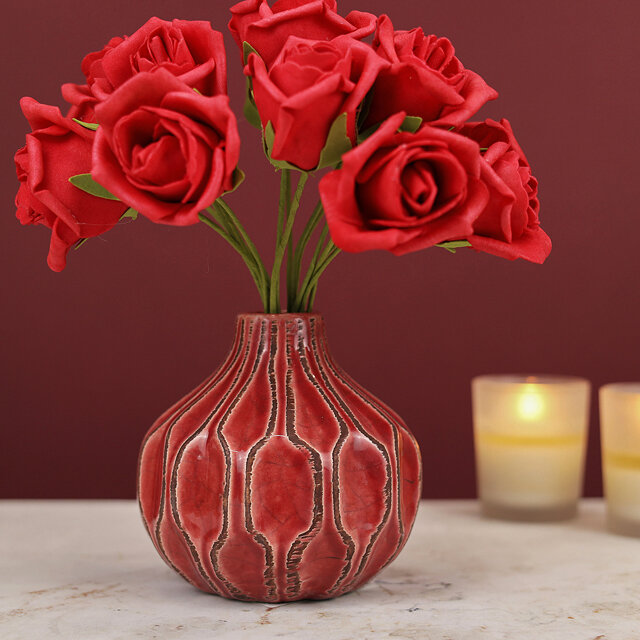 Керамическая вазочка Жюстин 11 см темно-розовая, Boltze, 1016811-2