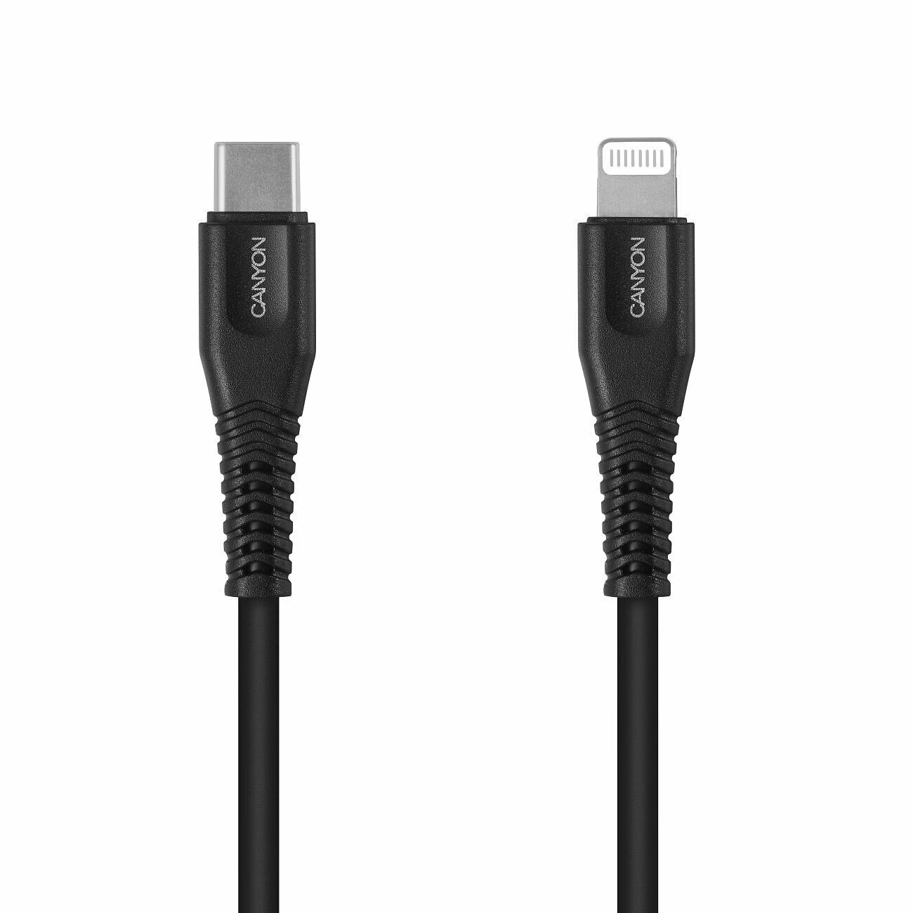 Кабель Canyon USB Type-C - Lightning MFI (CNS-MFIC4), 1.2 м, черный