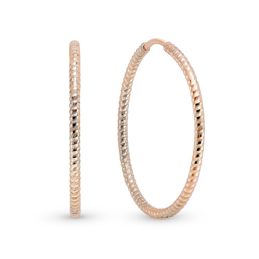 Серьги конго, красное золото, 375 проба