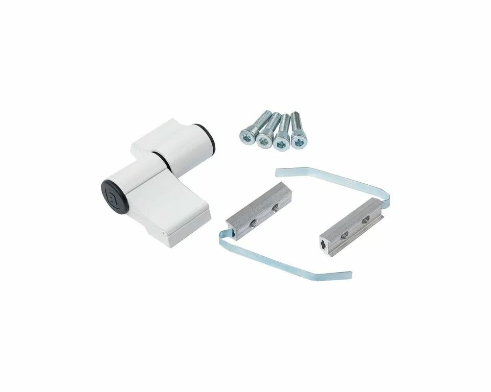 Петля дверная втулочная ELEMENTIS, 2-х секционная, м/о 63, крепление на холодный профиль, белая RAL 9016