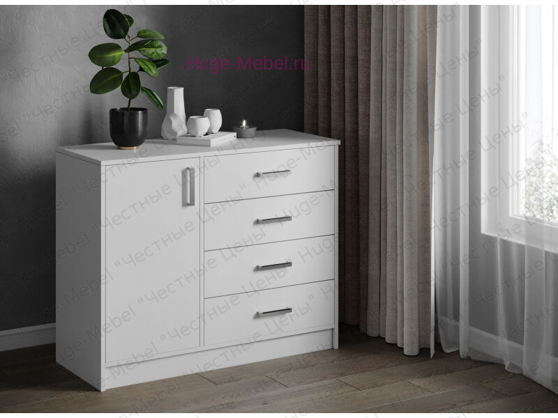Комод "Катрин 6 белый" Huge Mebel . Ширина 1000 Высота 830. Комоды