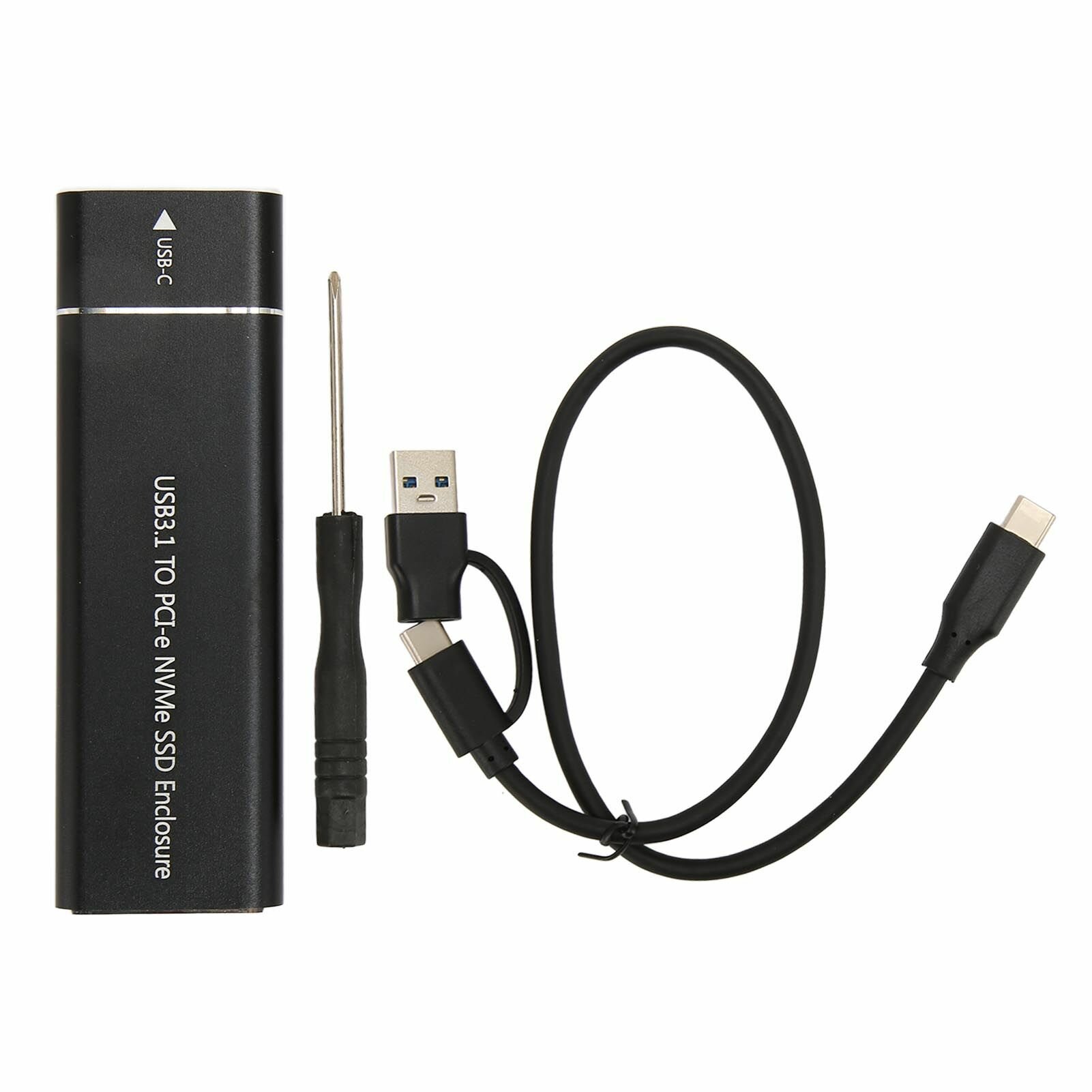Корпус SSD M.2 NVMe, 10 Гбит/с, 2 ТБ, USB 3.1 Type-C, UASP, черный OTG-кабель