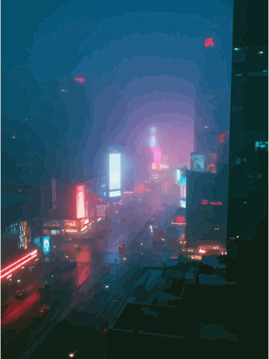Картина по номерам Город, на холсте на подрамнике, 30x40 см