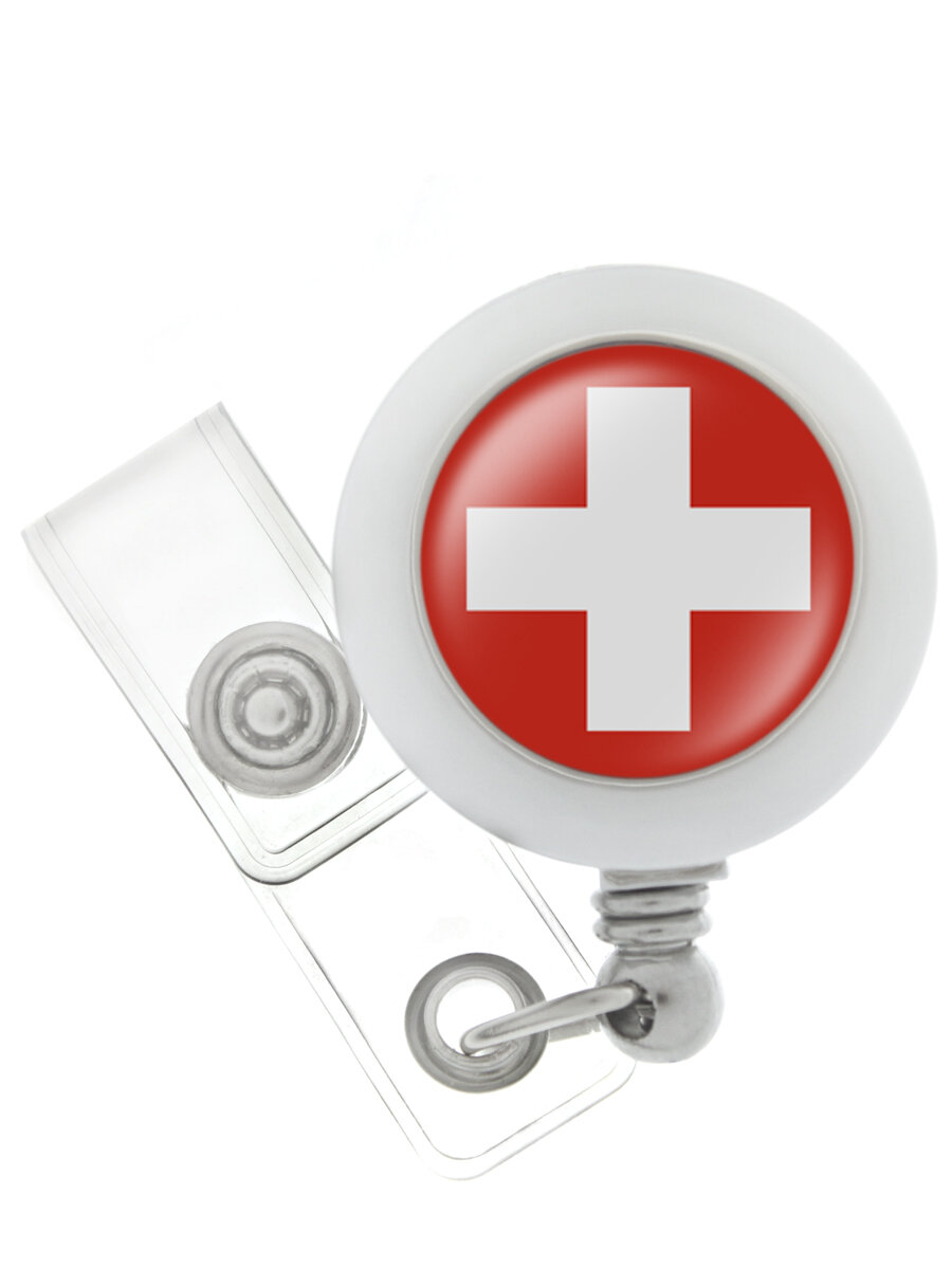 Держатель TINA BOLOTINA , для бейджа, с ретрактором, серебристый, врач
