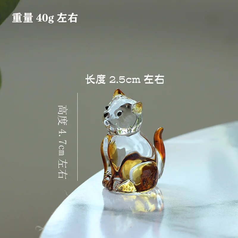 Ручная фигурка кота из дутого стекла, коллекционные предметы, Хрустальная статуя котенка в виде животного, скульптура котенка, декор для домашнего стола
